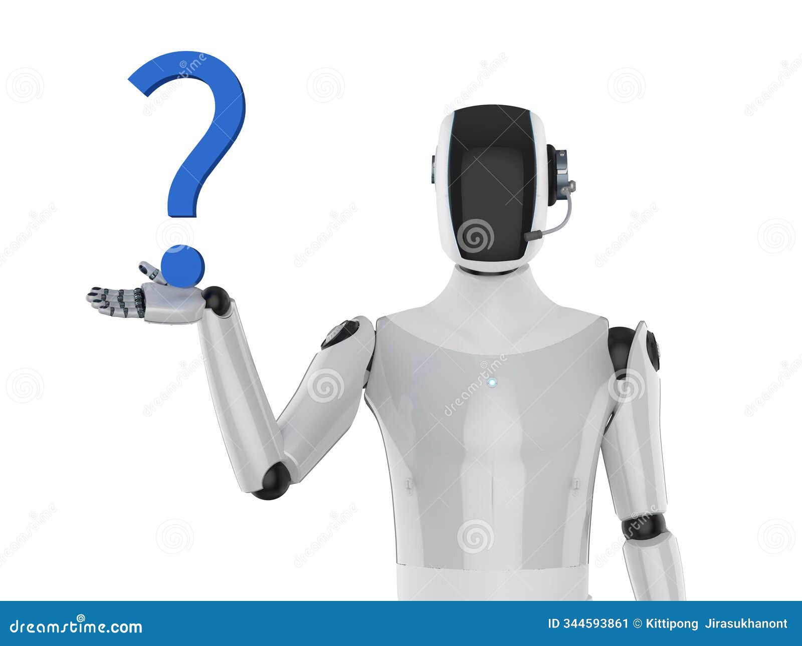 Ai Robot With Question Mark, Frustrated Robot Thinking, Artificial ...
