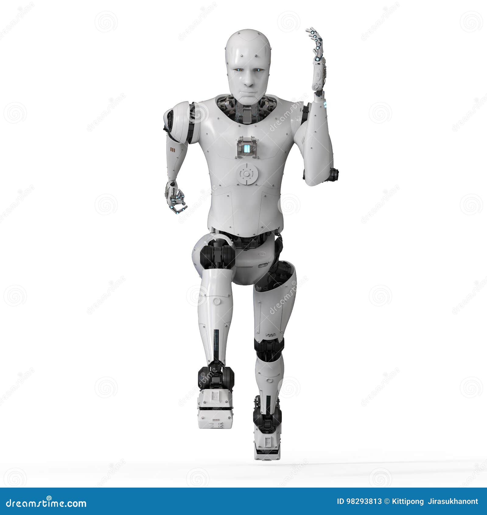 Humanoid robot running stock illustration. Illustration of energetic ...