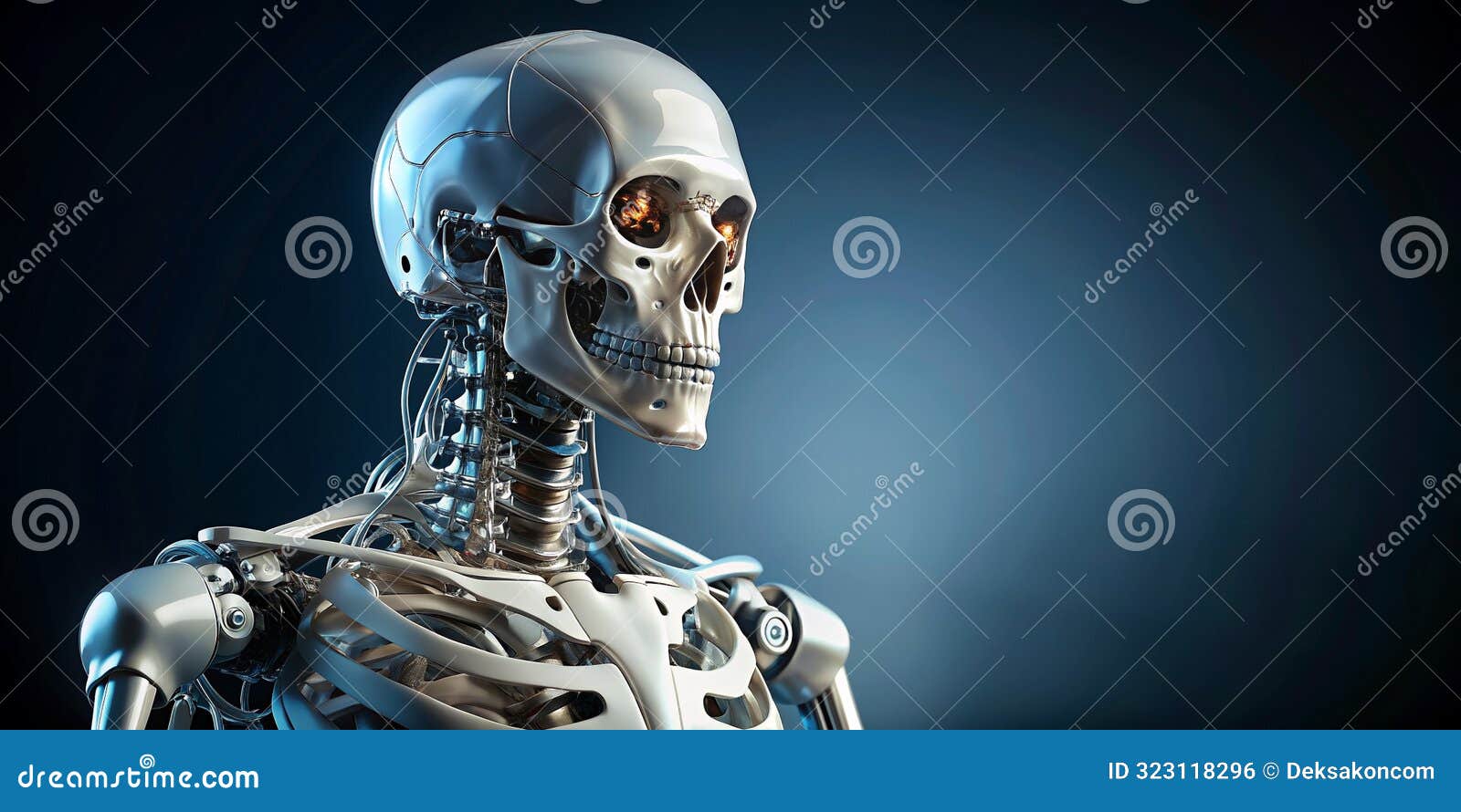 A Robot Skeleton On A Plain White Background. AI Royalty-Free Stock ...