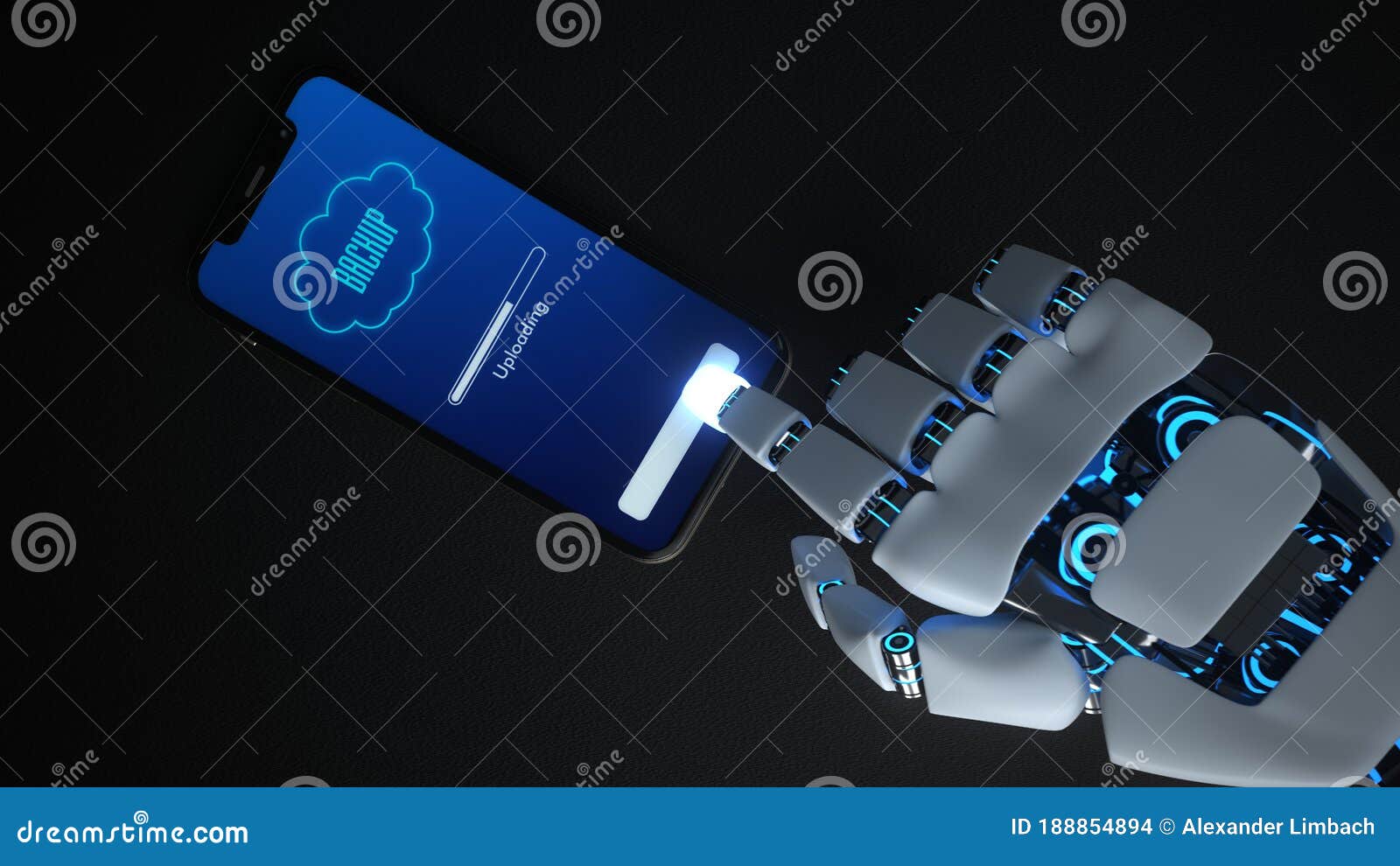 Humanoid Robot Smartphone Backup Stock Illustration - Illustration of ...