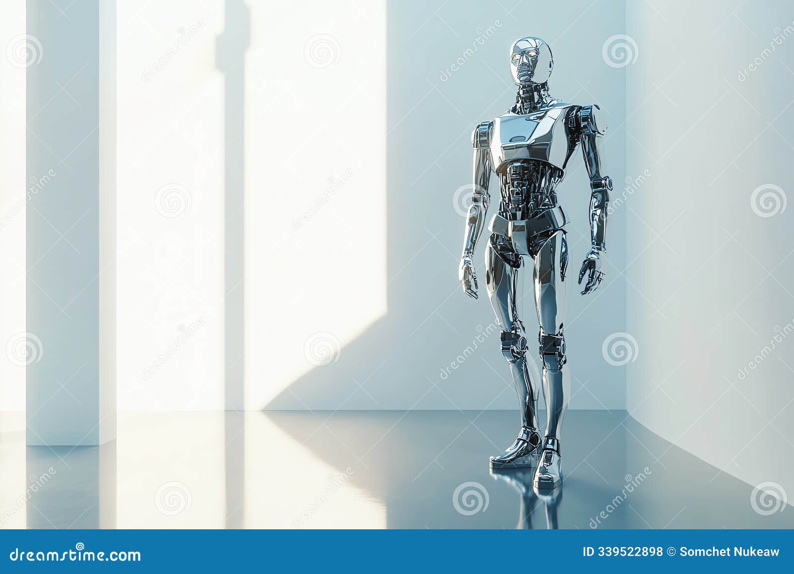 A Robot Stands On A Stage With A Red Curtain Royalty-Free Stock Image ...