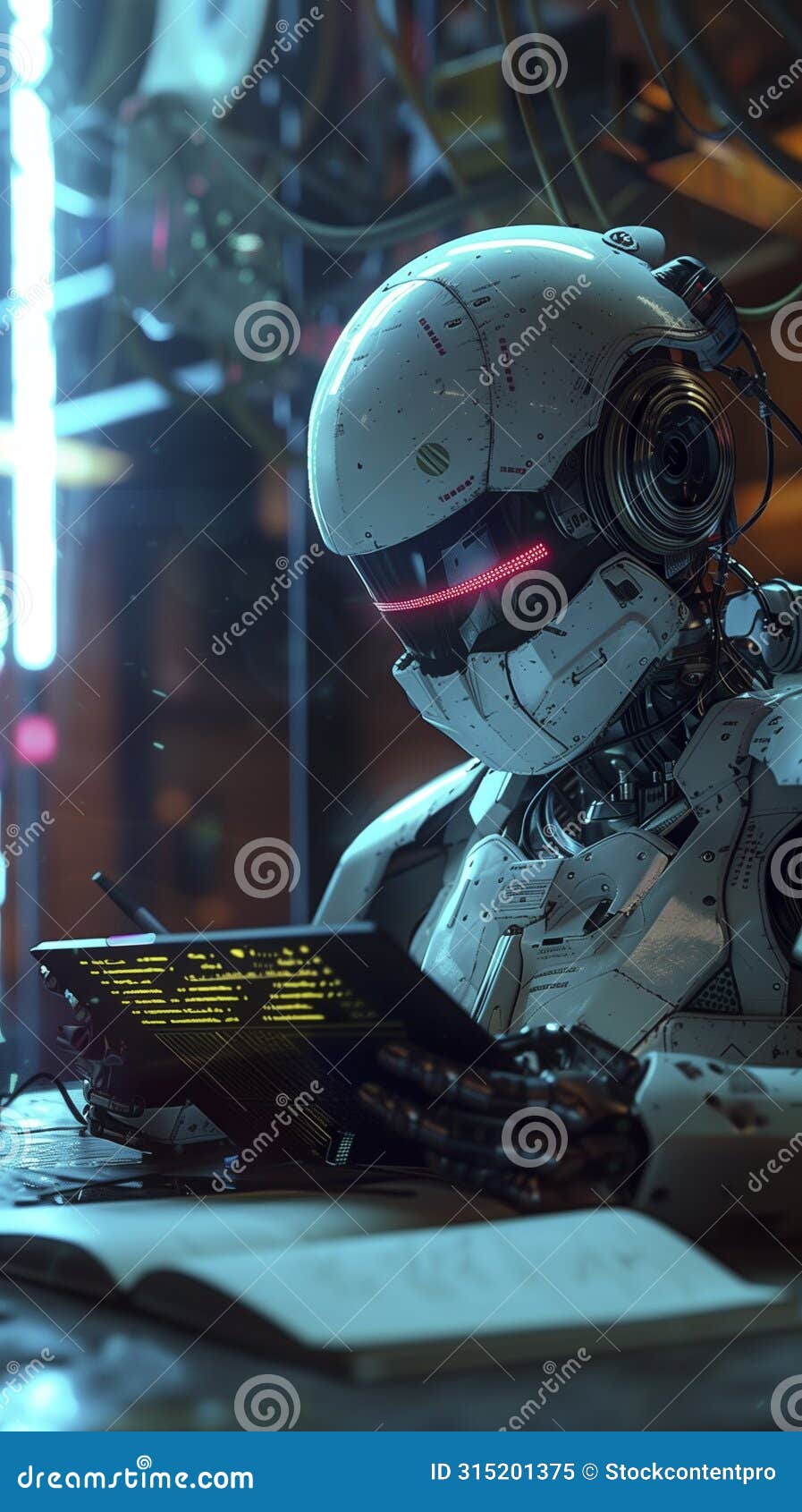 The Robot Is Studying The Holographic Model Of The Earth ,robots Open ...