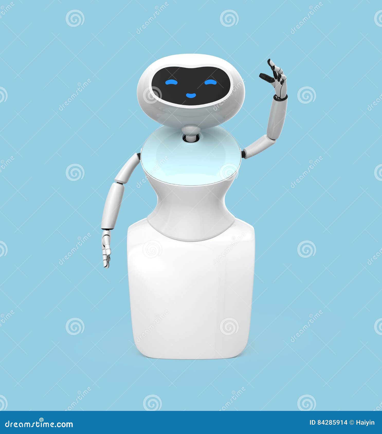 Humanoid Robot with Touch Screen Stock Illustration - Illustration of ...