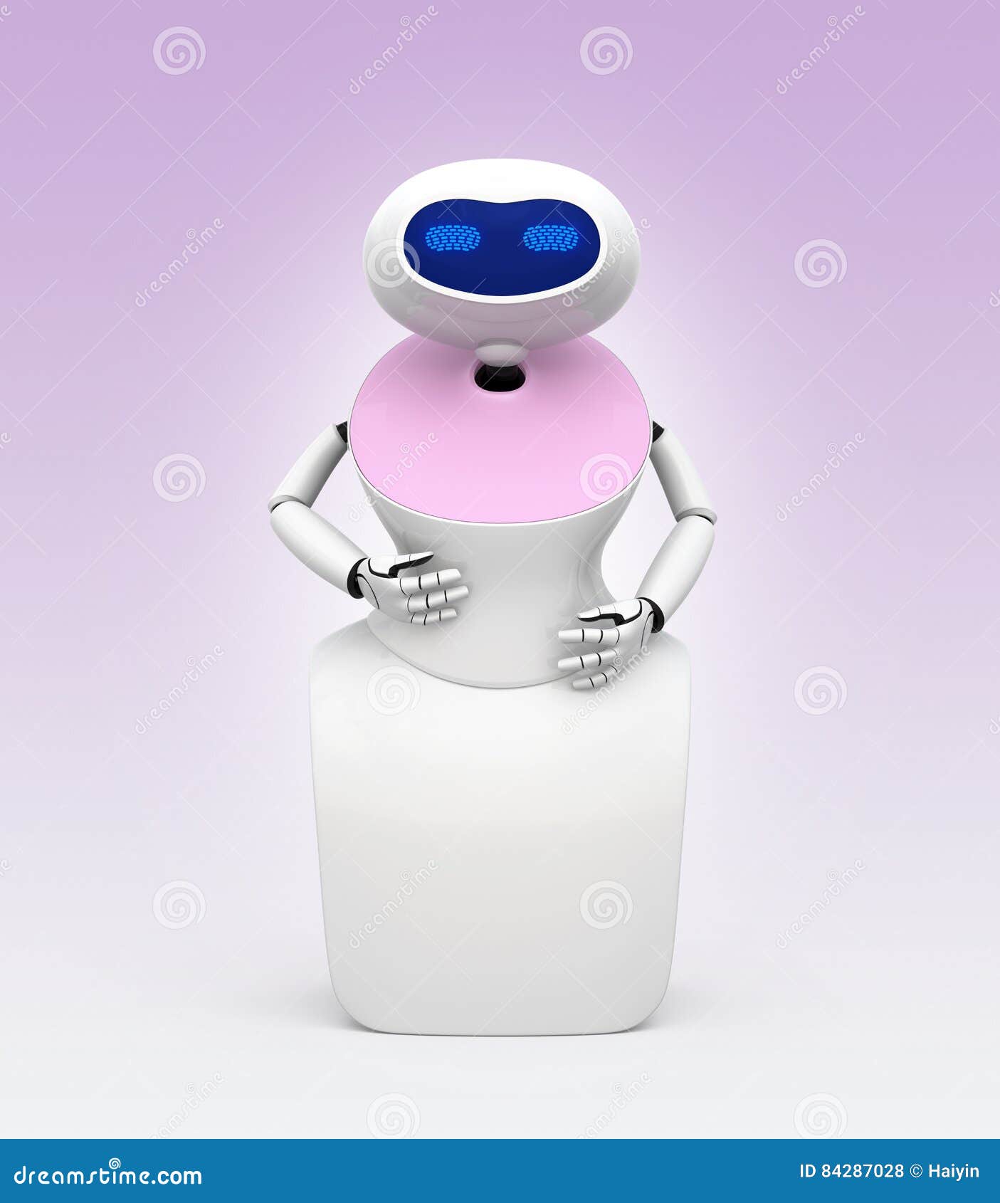 Humanoid Robot with Touch Screen Stock Illustration - Illustration of ...