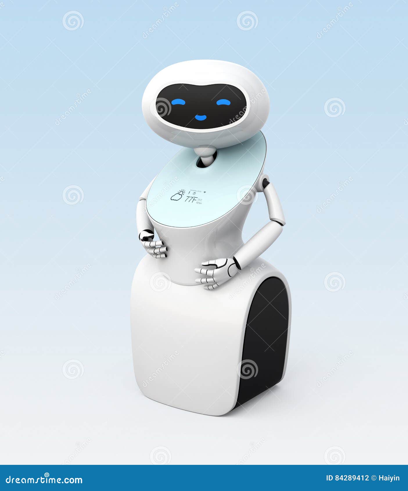 Humanoid Robot with Touch Screen Stock Illustration - Illustration of ...