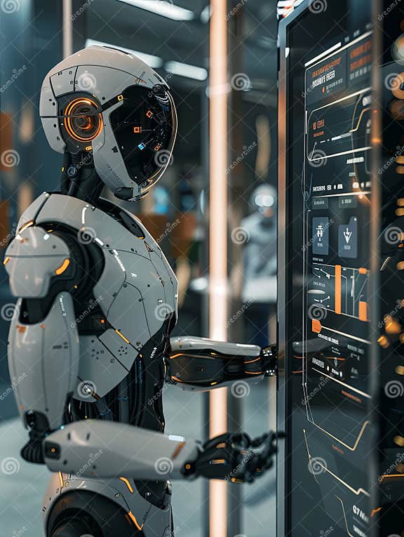 A Humanoid Robot with a Touchscreen Interface Interacts with a Human in ...