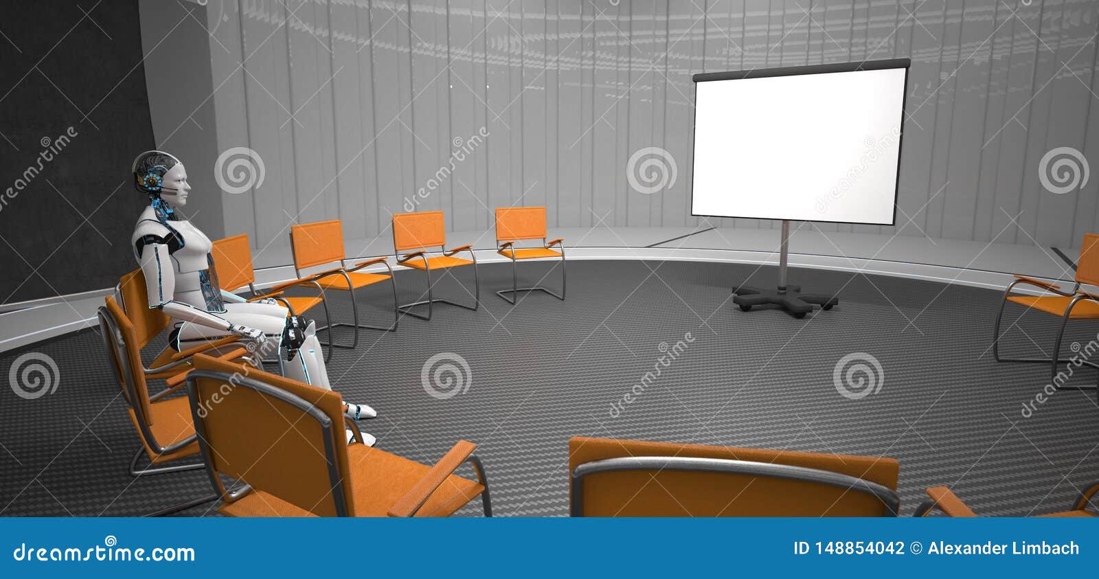 Humanoid Robot Training Flip Chart Stock Illustration - Illustration of ...