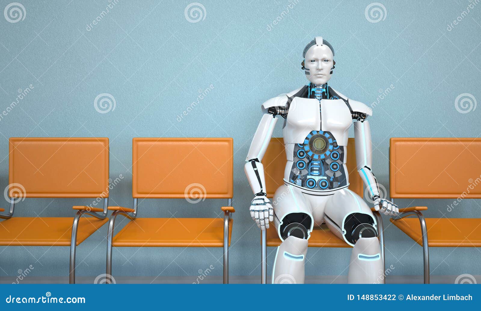 Robot Recruiter. Industrial Claw Choosing Man From People Selected ...