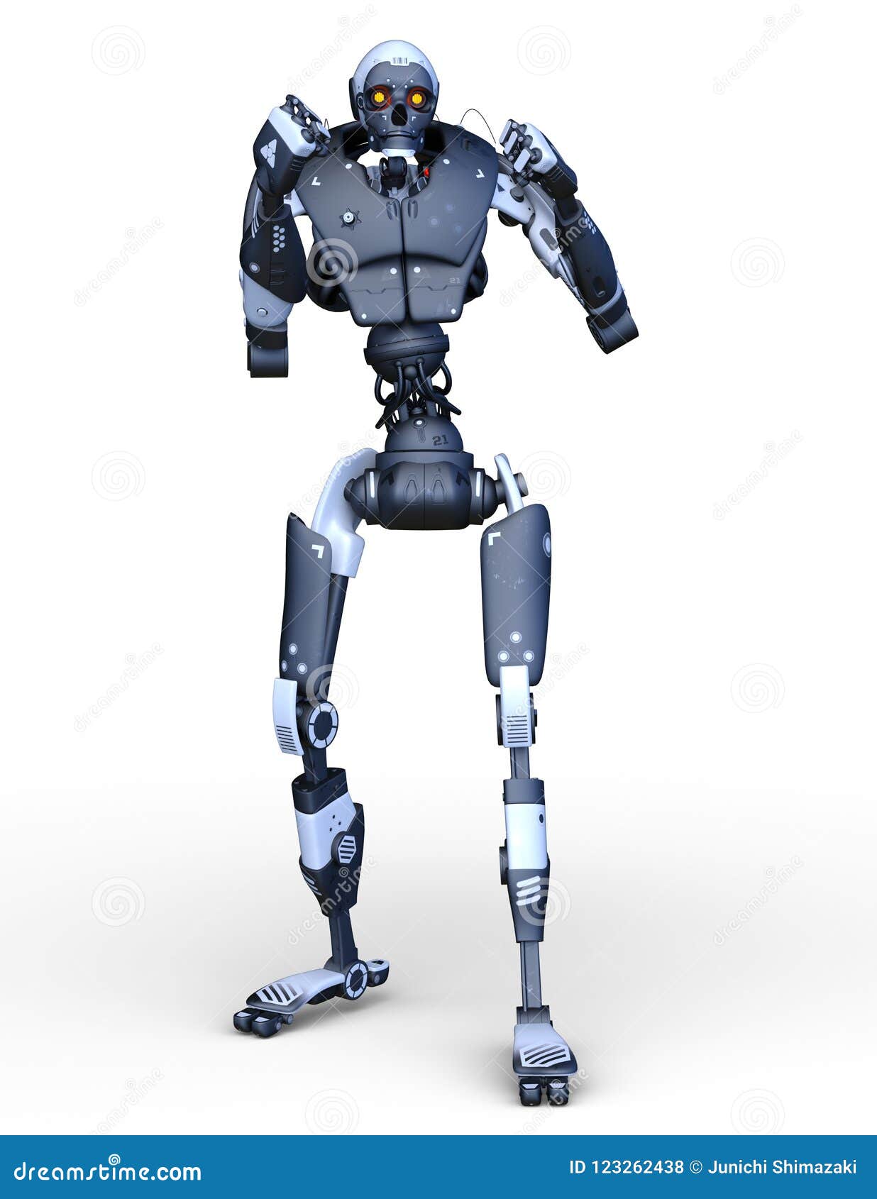3D CG Rendering of Humanoid Robot Stock Illustration - Illustration of ...