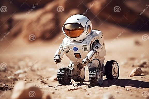 A Humanoid Robot on Wheels Explores the Surface of the Planet Mars ...