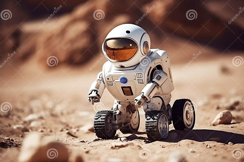 A Humanoid Robot on Wheels Explores the Surface of the Planet Mars ...