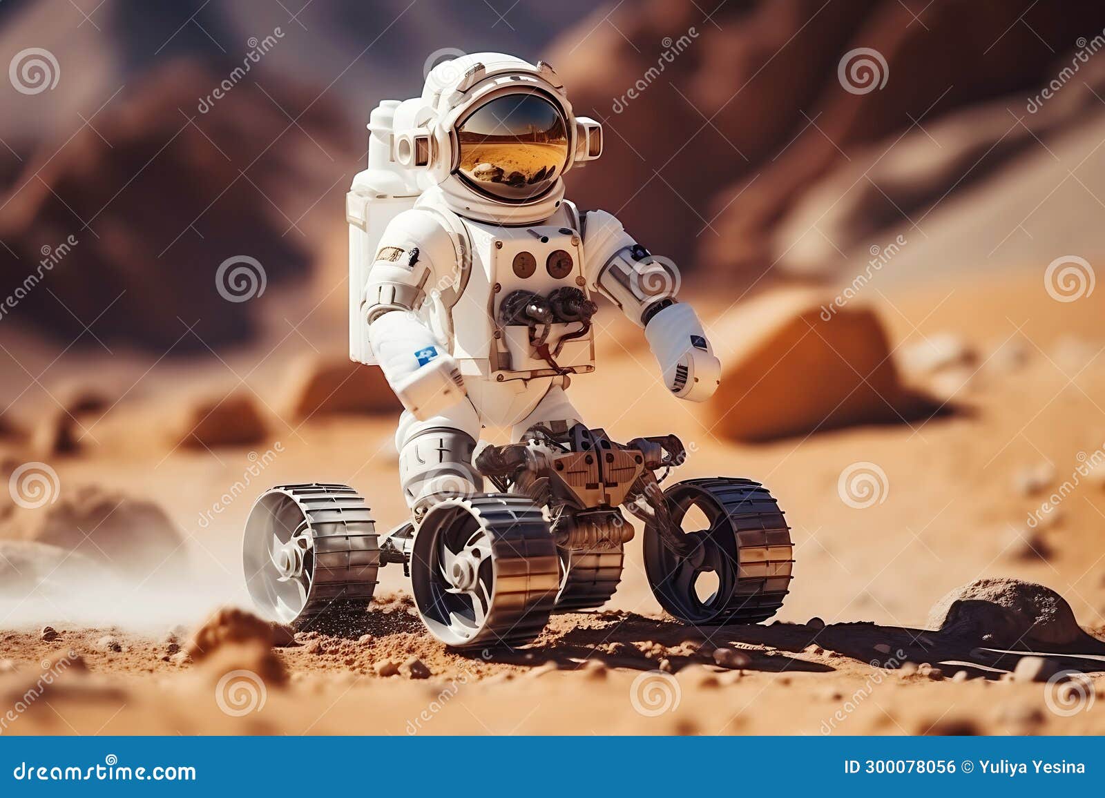 A Humanoid Robot on Wheels Explores the Surface of the Planet Mars ...