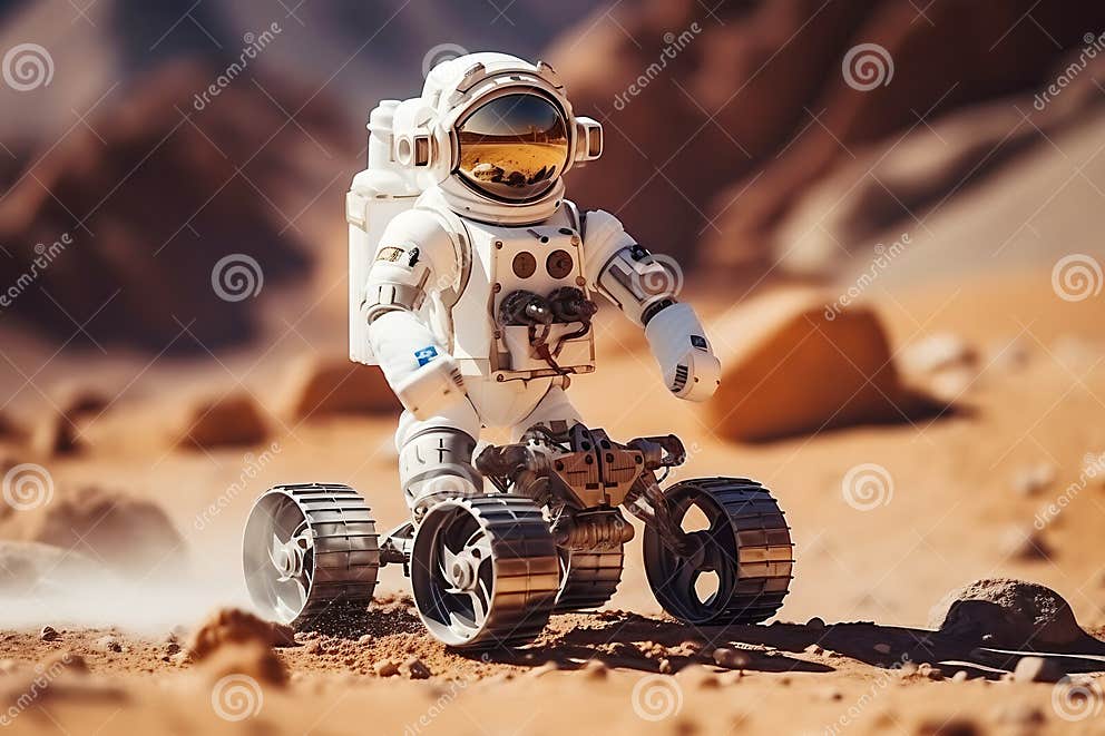 A Humanoid Robot on Wheels Explores the Surface of the Planet Mars ...