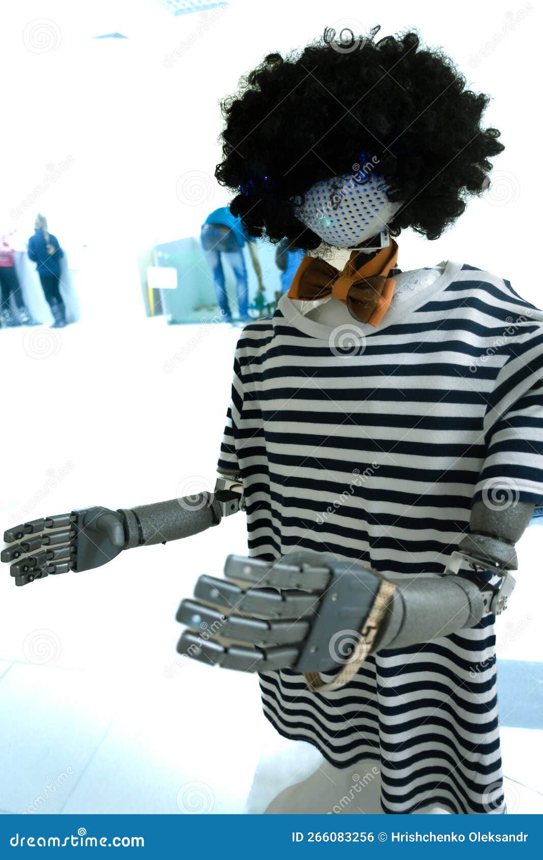 Humanoid Robot in Wig and Clothes Stock Photo - Image of human ...
