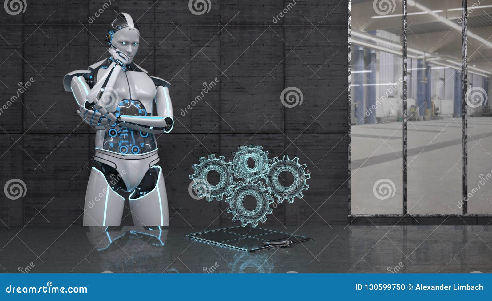 Robot With Gear Mechanism Stock Photo | CartoonDealer.com #13419198