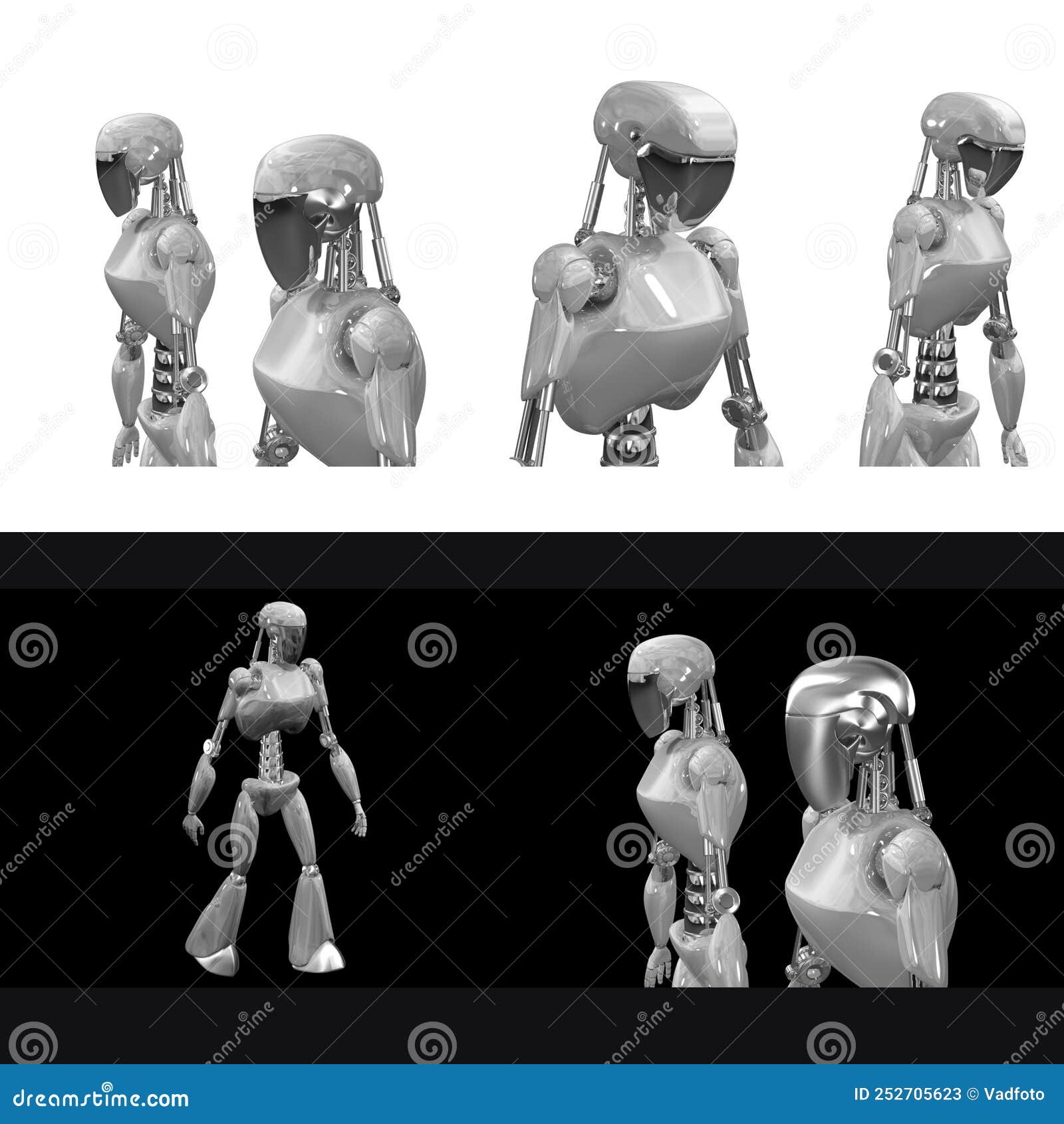 Humanoid Roboter Figur Android 3D Rendern Stock Abbildung ...