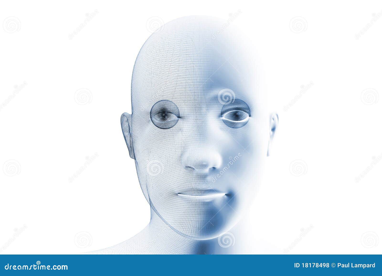 Humanoid robotic face stock illustration. Illustration of virtual ...