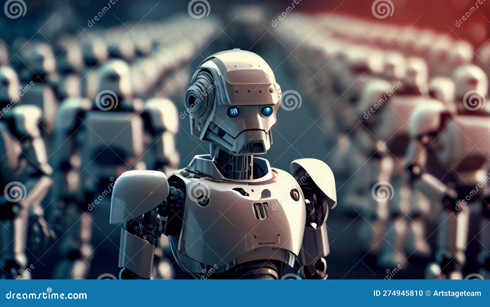 Humanoid Robots. AI Illustration Stock Illustration - Illustration of ...