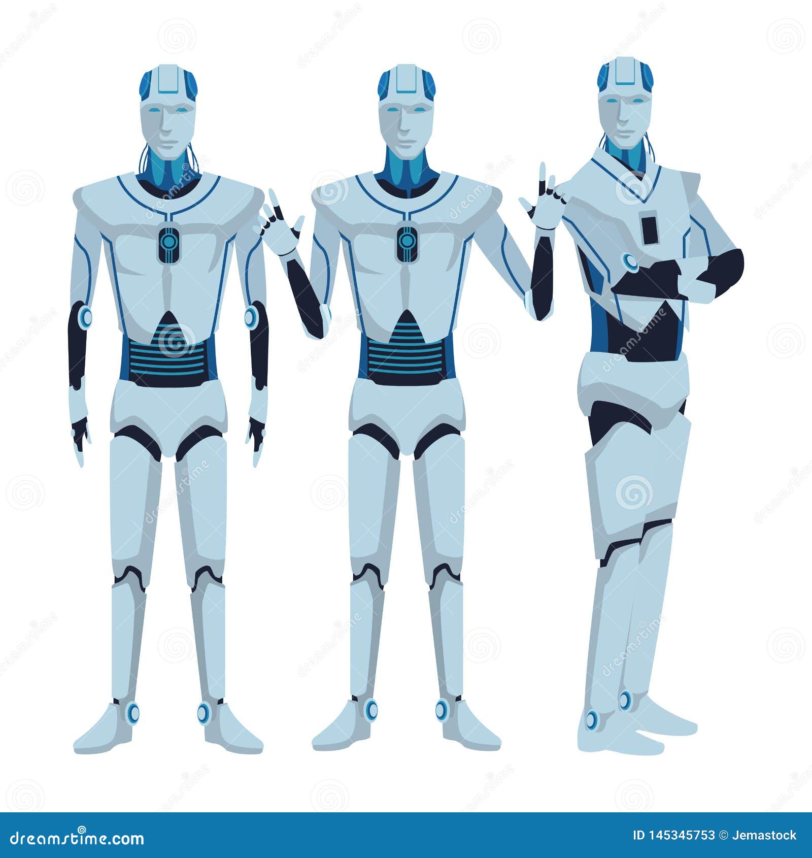 Humanoid robots avatar stock vector. Illustration of data - 145345753