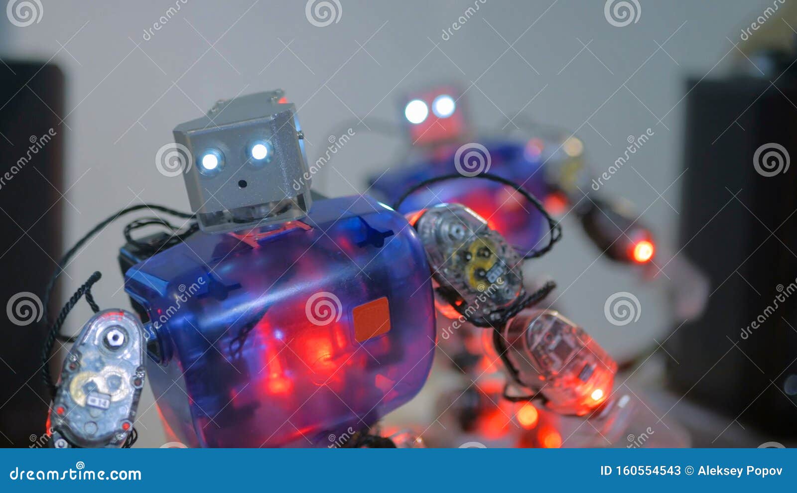 Humanoid Robots Dancing at Robotic Show Stock Image - Image of ...