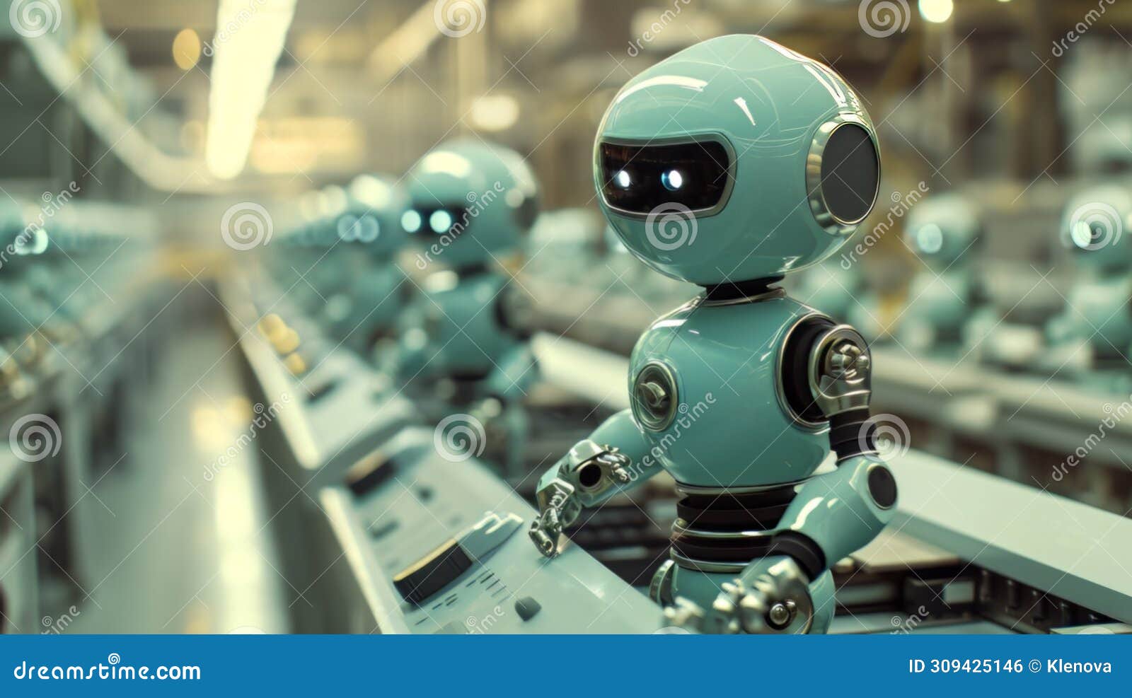 Humanoid Robots on Production Line Stock Photo - Image of robots ...