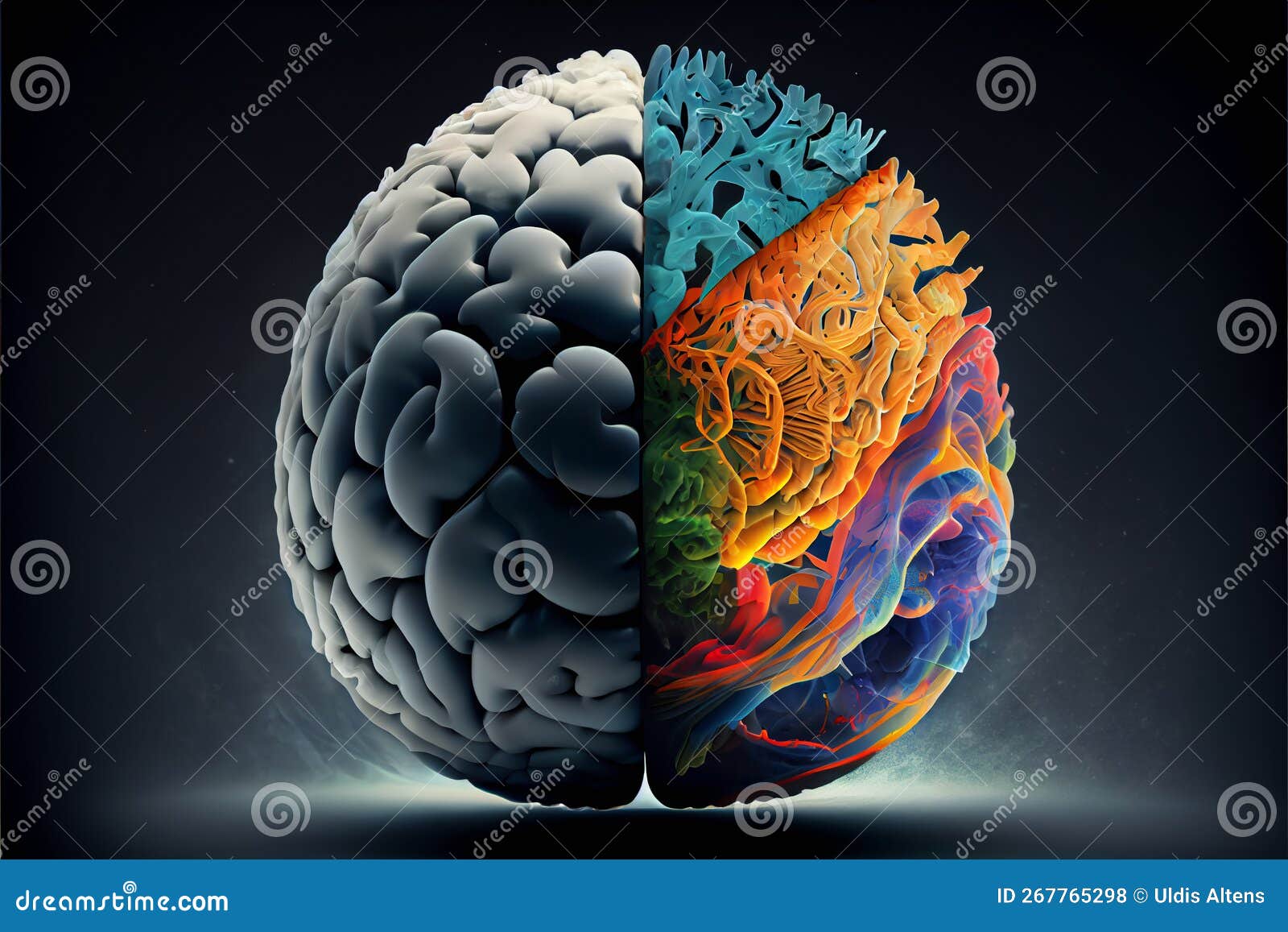 Humans Brain. Right and Left Hemispheres Stock Illustration ...