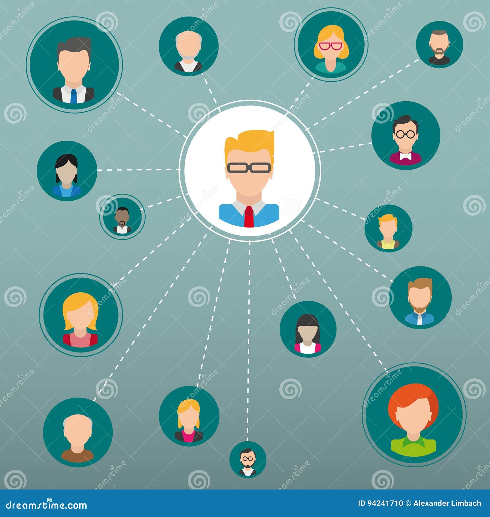 Humans Connection Network stock illustration. Illustration of employee ...