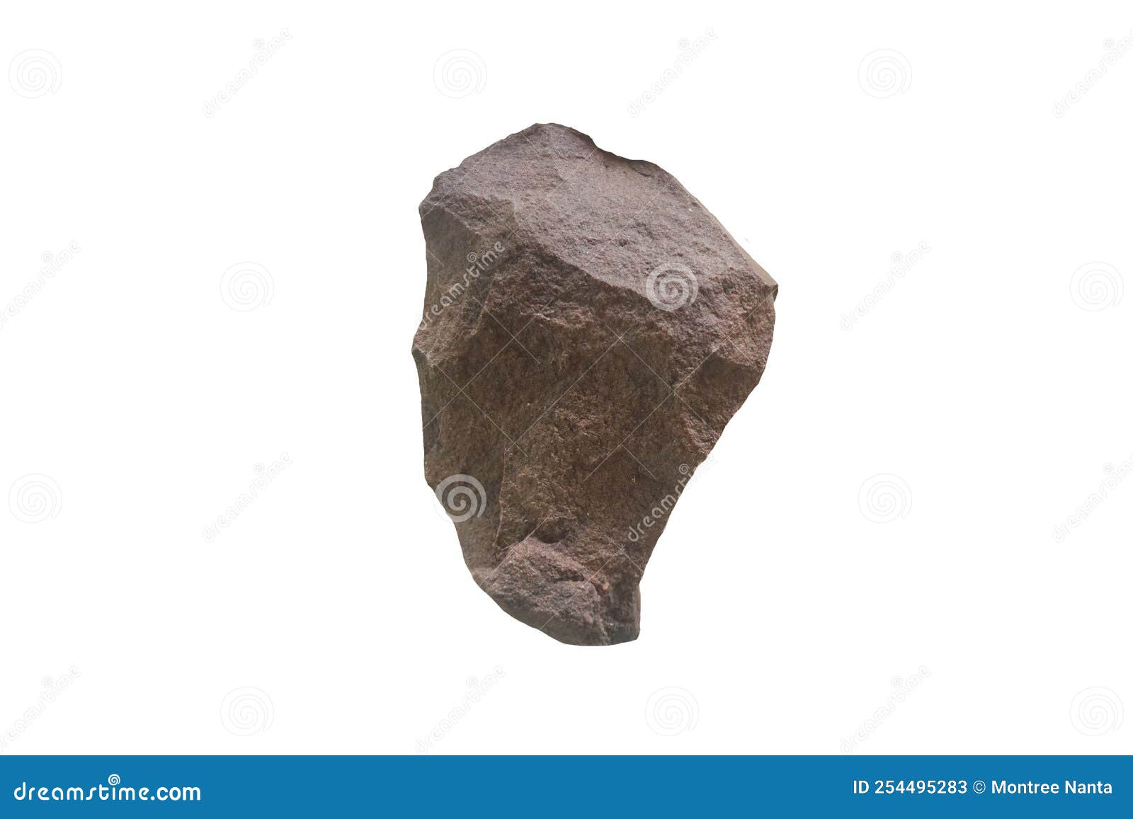 Sandstone Knapped Tool on Two Faces Isolated on White Background. Stone ...