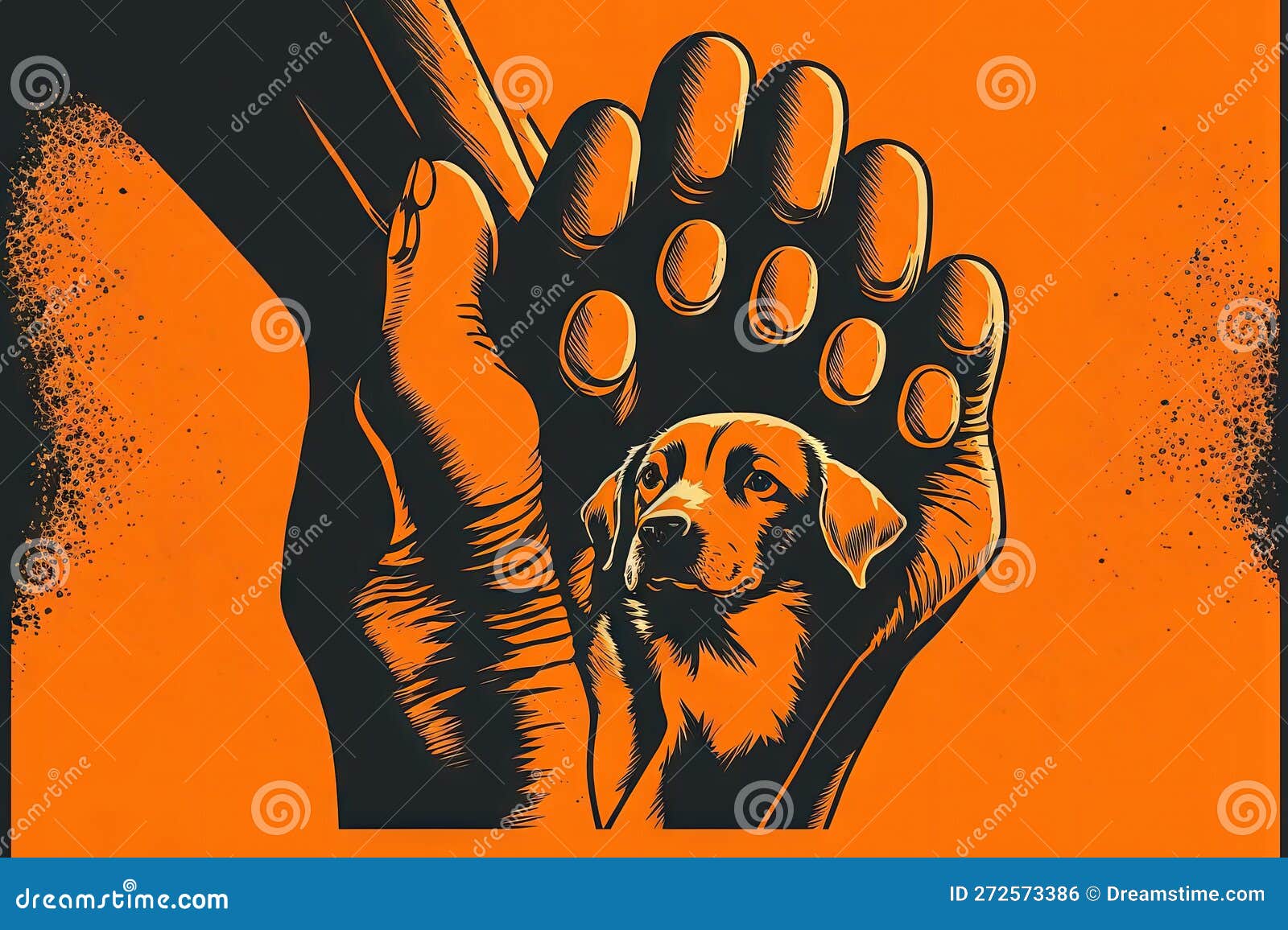Humans and Dogs. Protecting Animals Stock Illustration - Illustration ...
