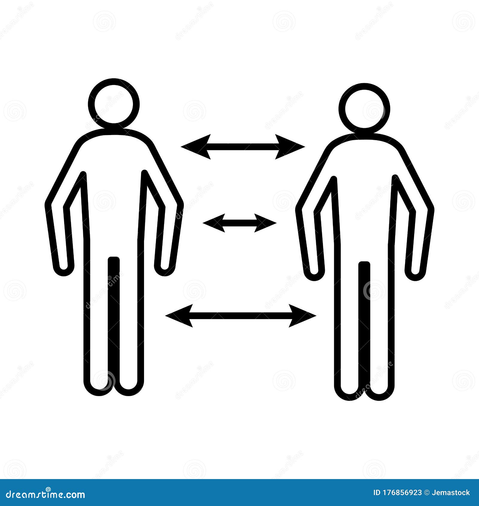 Humans Figures with Arrows Line Style Icon Stock Vector - Illustration ...