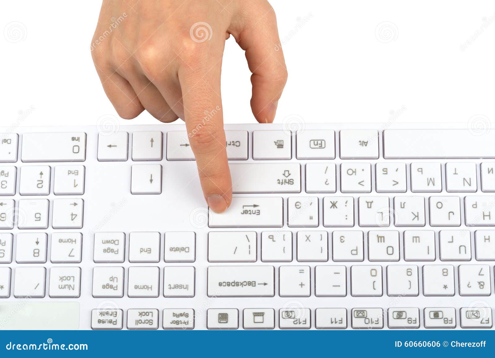 Humans Finger Pressing on Keyboard Button Stock Photo - Image of ...
