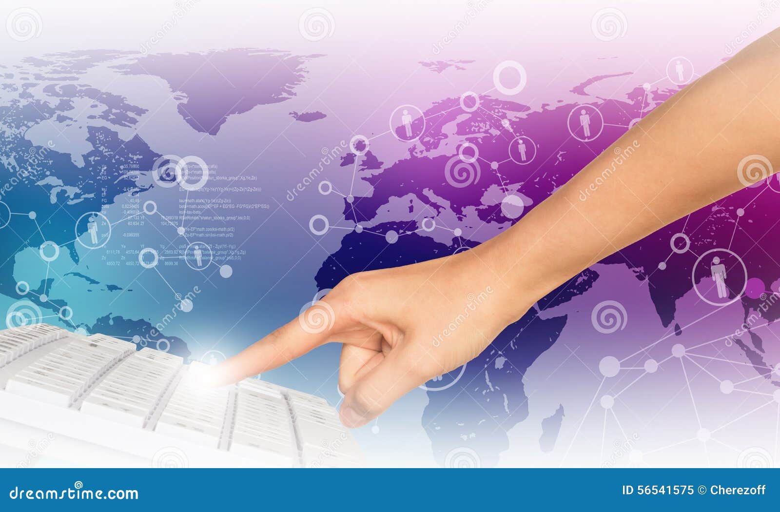 Humans Finger Touching Keyboard Stock Image - Image of electronics ...