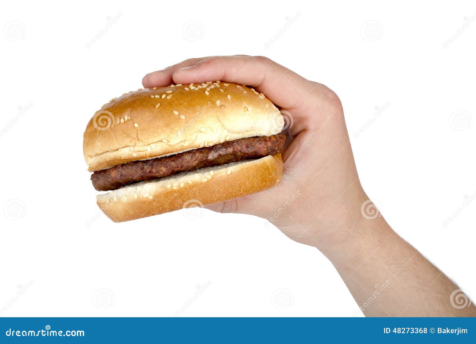 Humans hand with hamburger stock photo. Image of hamburger - 48273368