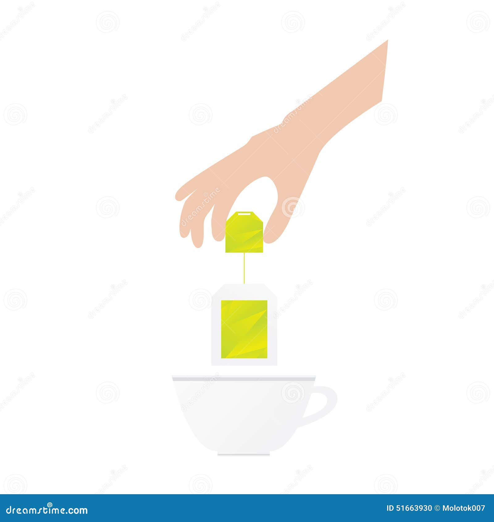 Humans Hand is Holding Tea Bag Stock Vector - Illustration of label ...
