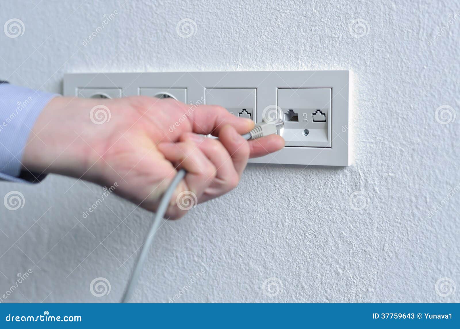 Humans Hand with Network Cable Stock Image - Image of equipment, data ...