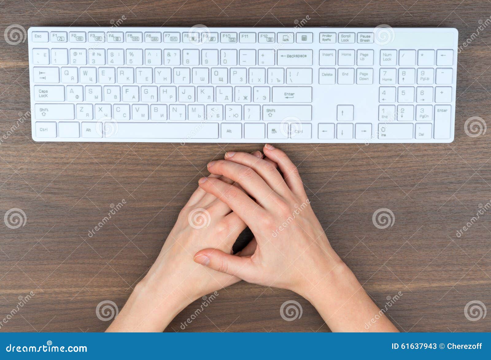 Humans Hands with Keyboard on Table Stock Image - Image of keyboard ...
