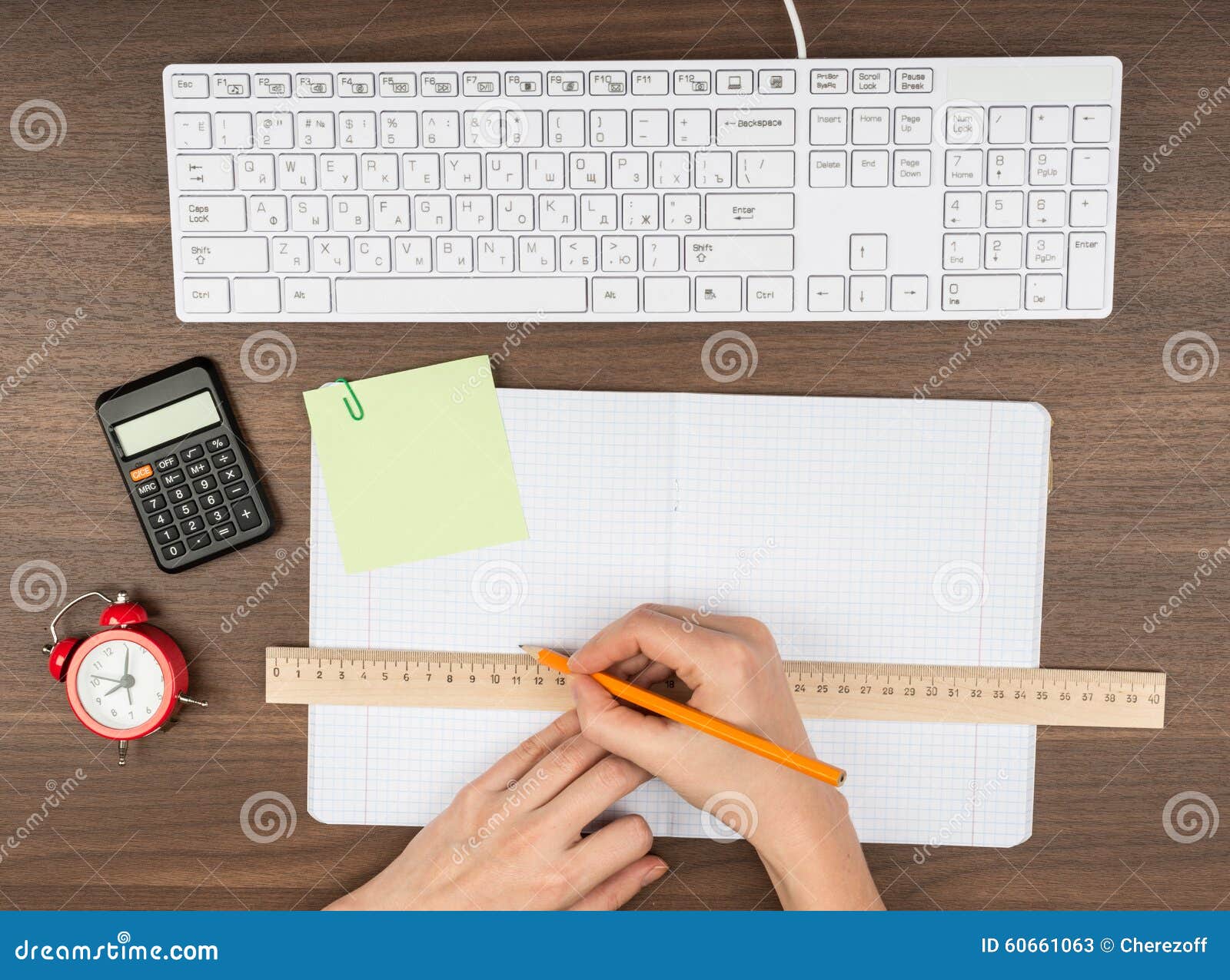 Humans Hands With Ruler And Pencil Stock Image | CartoonDealer.com ...