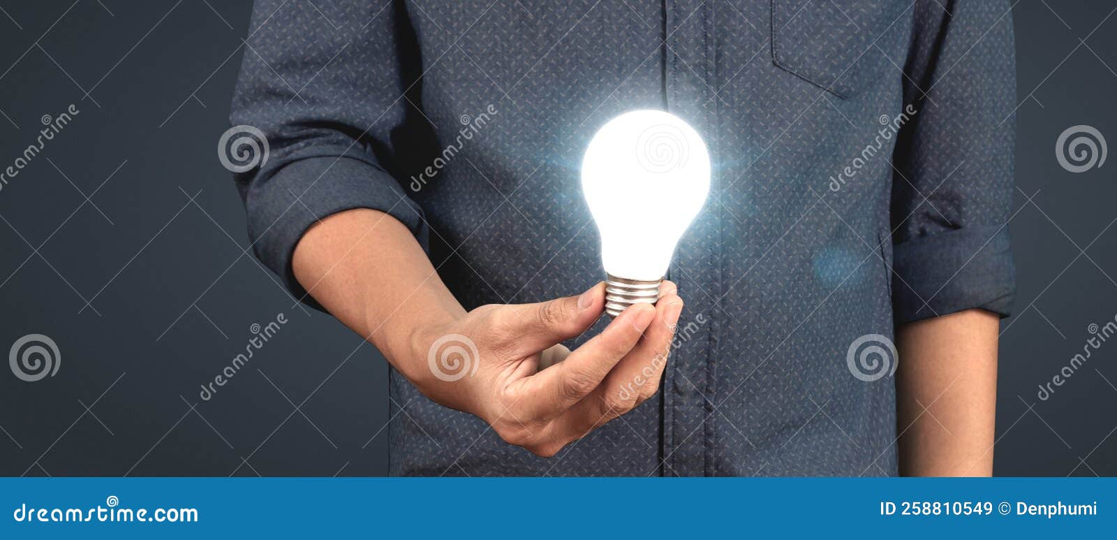 Humans Hold Light Bulbs in Hand Innovative Technology and Creativity ...
