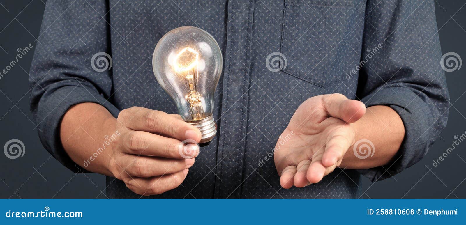 Humans Hold Light Bulbs in Hand Innovative Technology and Creativity ...