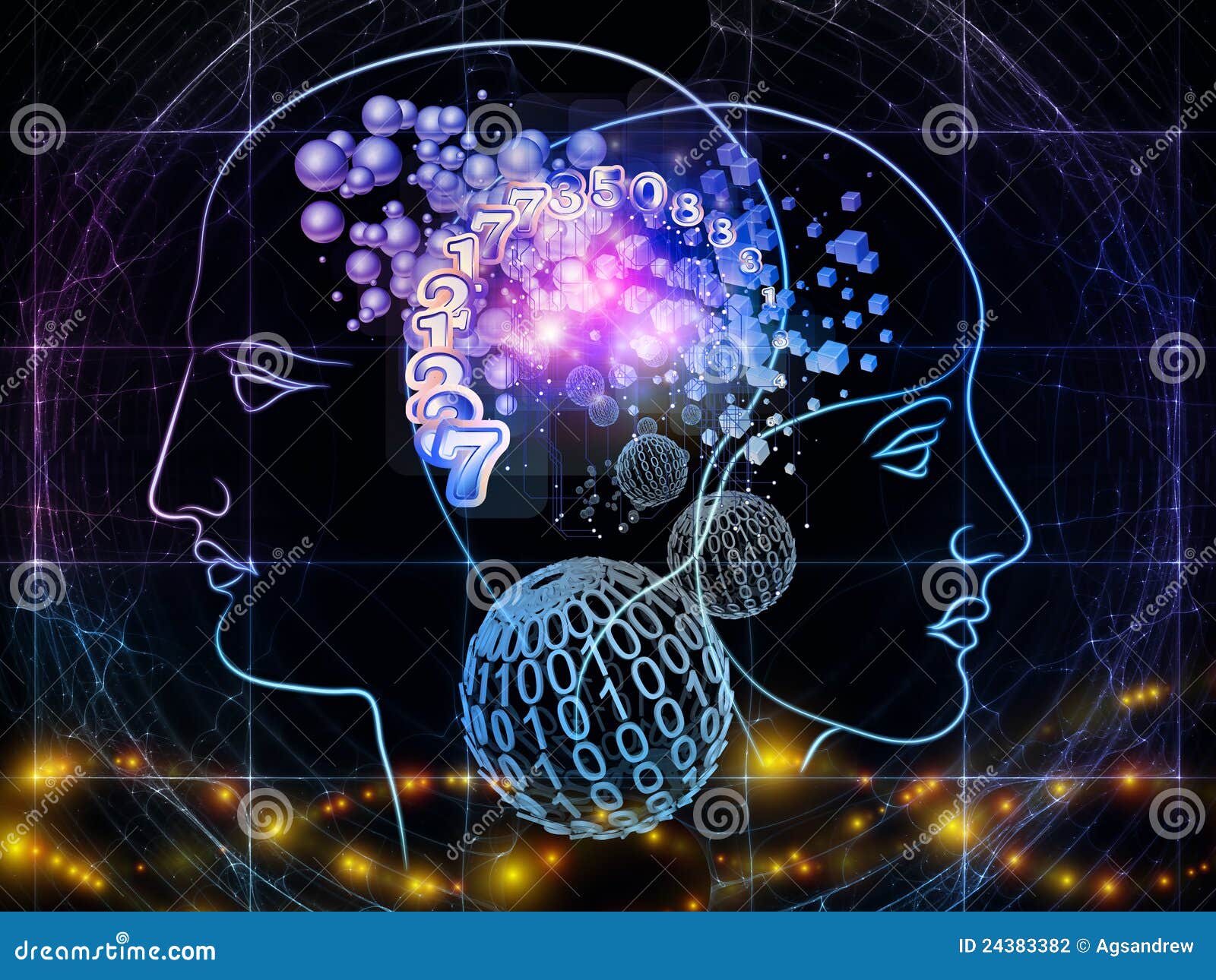 Of humans and numbers stock illustration. Illustration of calculation ...