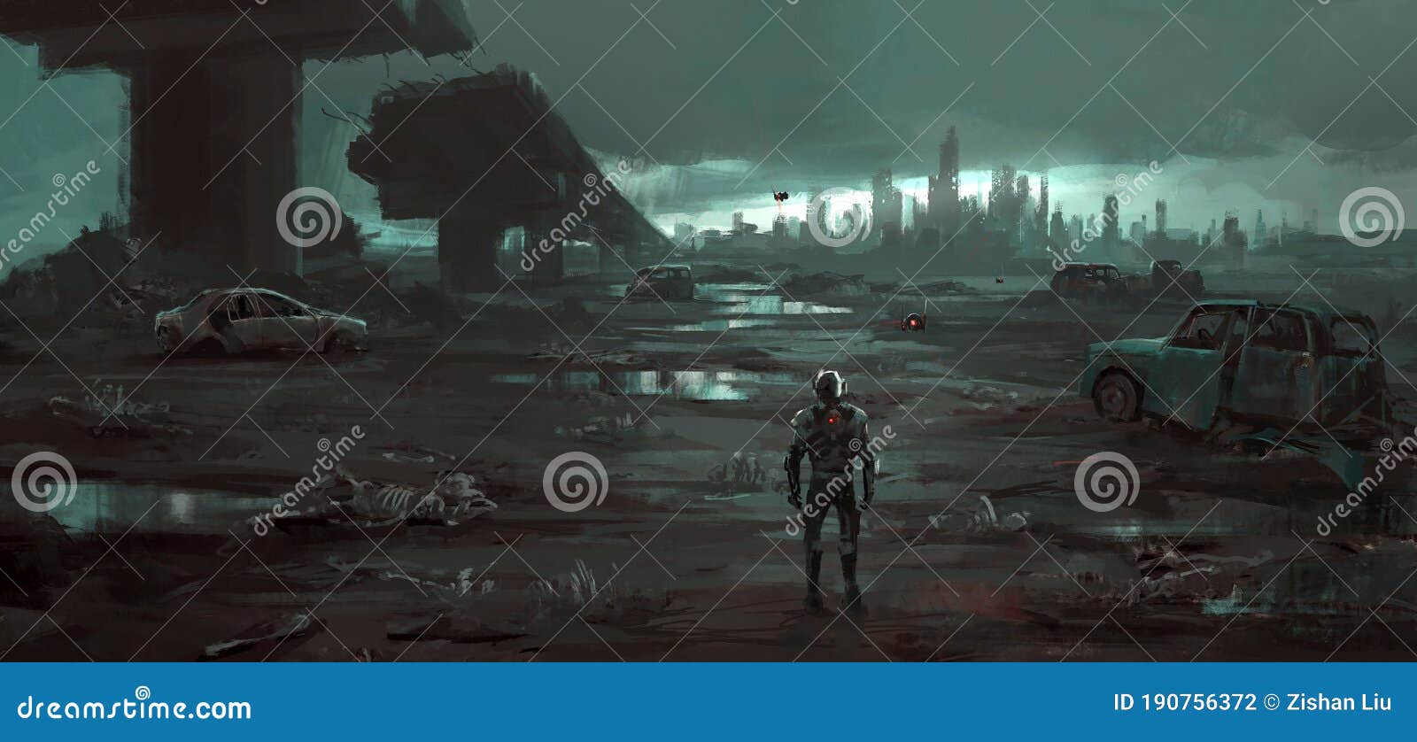 Digital Painting Of A Human Hybrid Mutant Creature Infested Concept Art ...