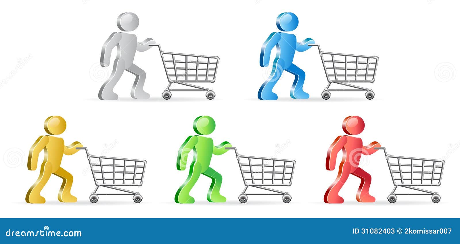 Humans and shopping carts stock vector. Illustration of design - 31082403