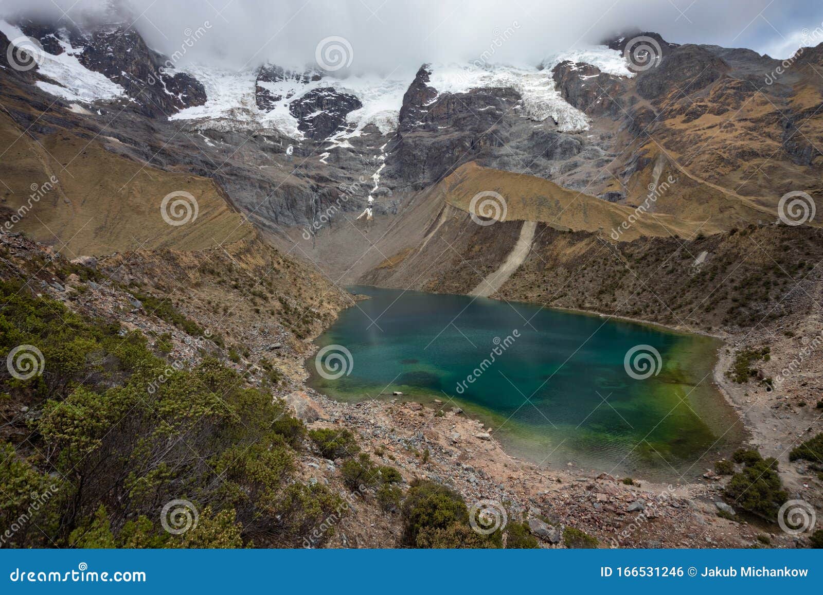 Humantay Lake stock photo. Image of glacial, range, salkantay - 166531246