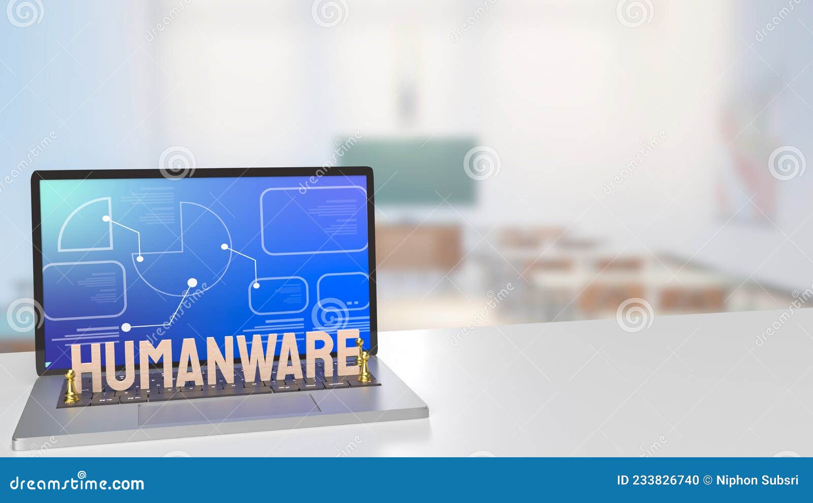 The Humanware Word and Gold Chesson on Notebook in Class Room for ...