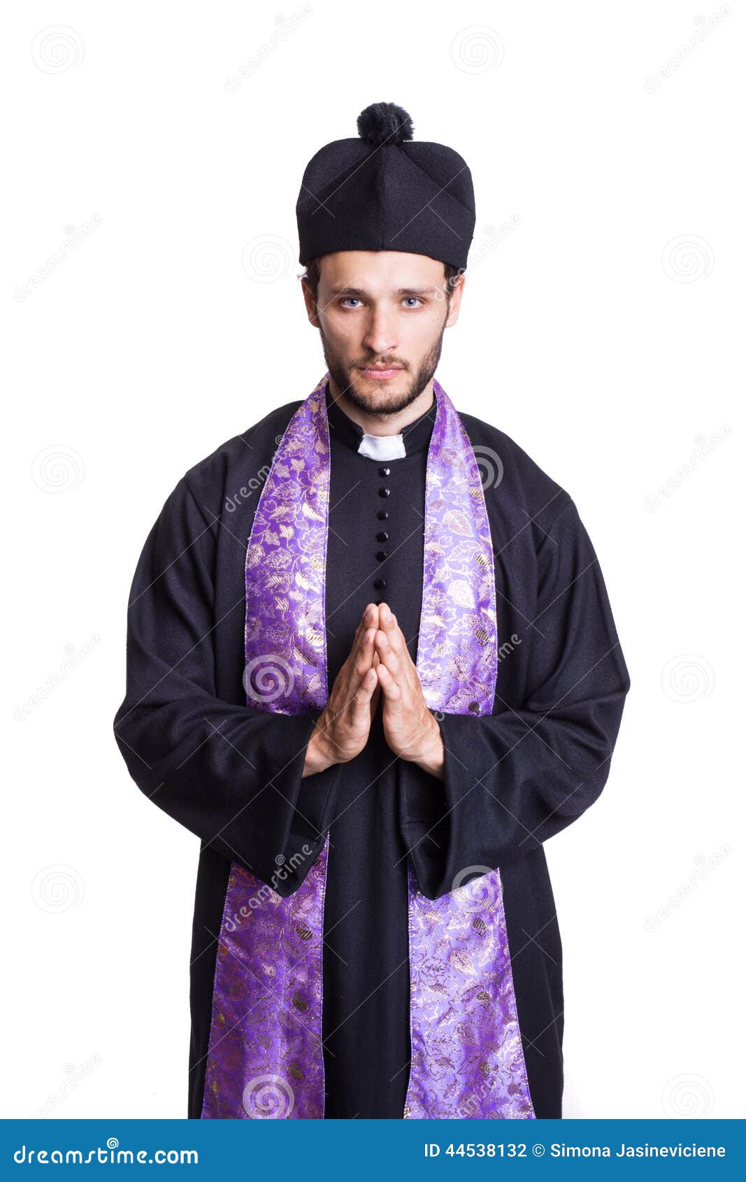Christian Priest Reading Church Book, Priest Reads A Pray Over The ...