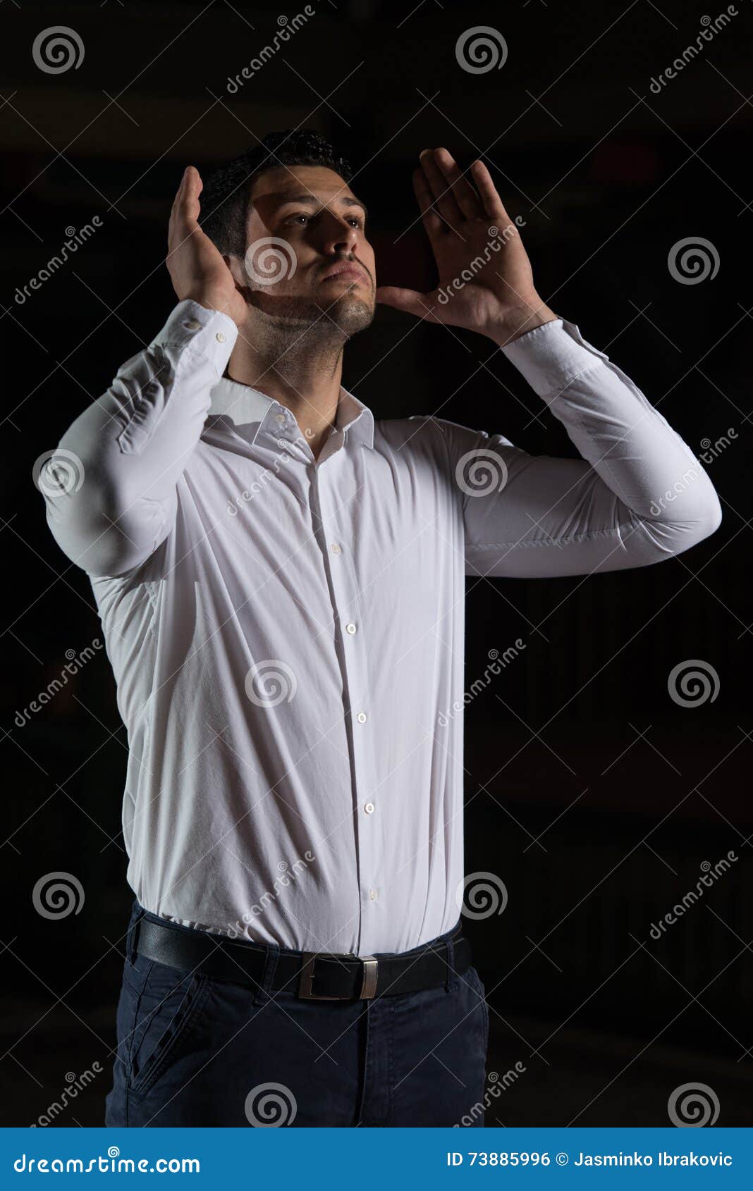 Humble Muslim Prayer stock photo. Image of looking, arabic - 73885996