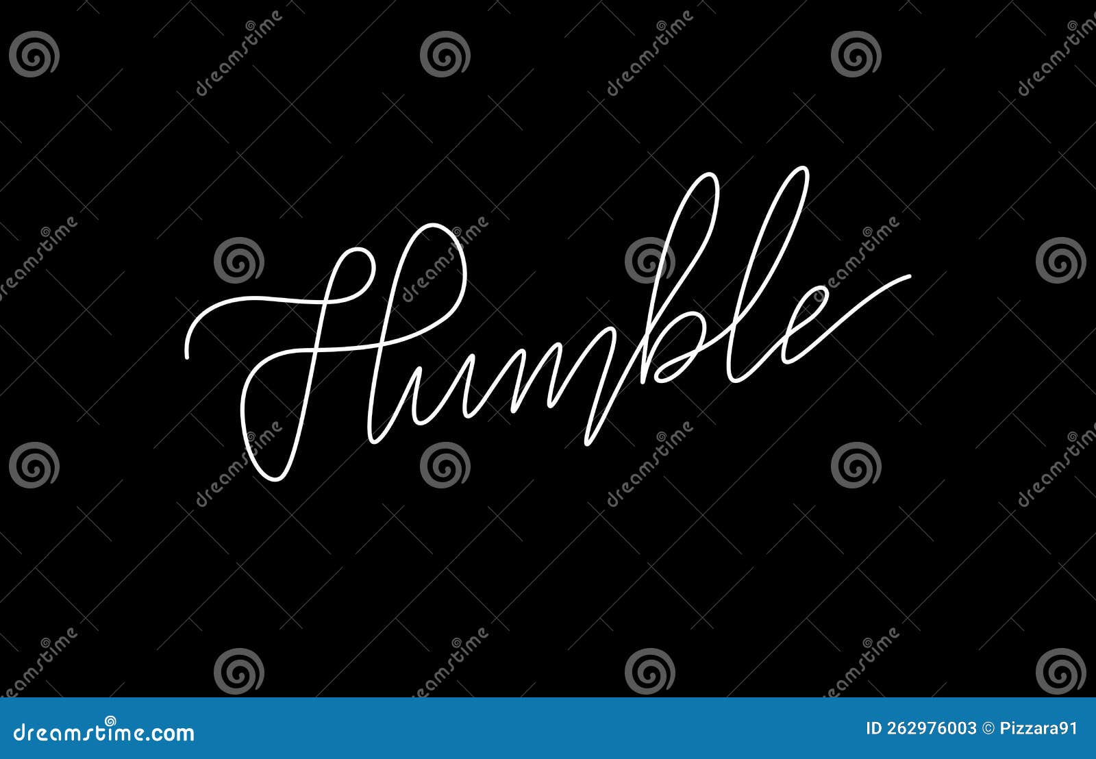 Humble Word Lettering Design in Continuous Line Drawing Stock Vector ...