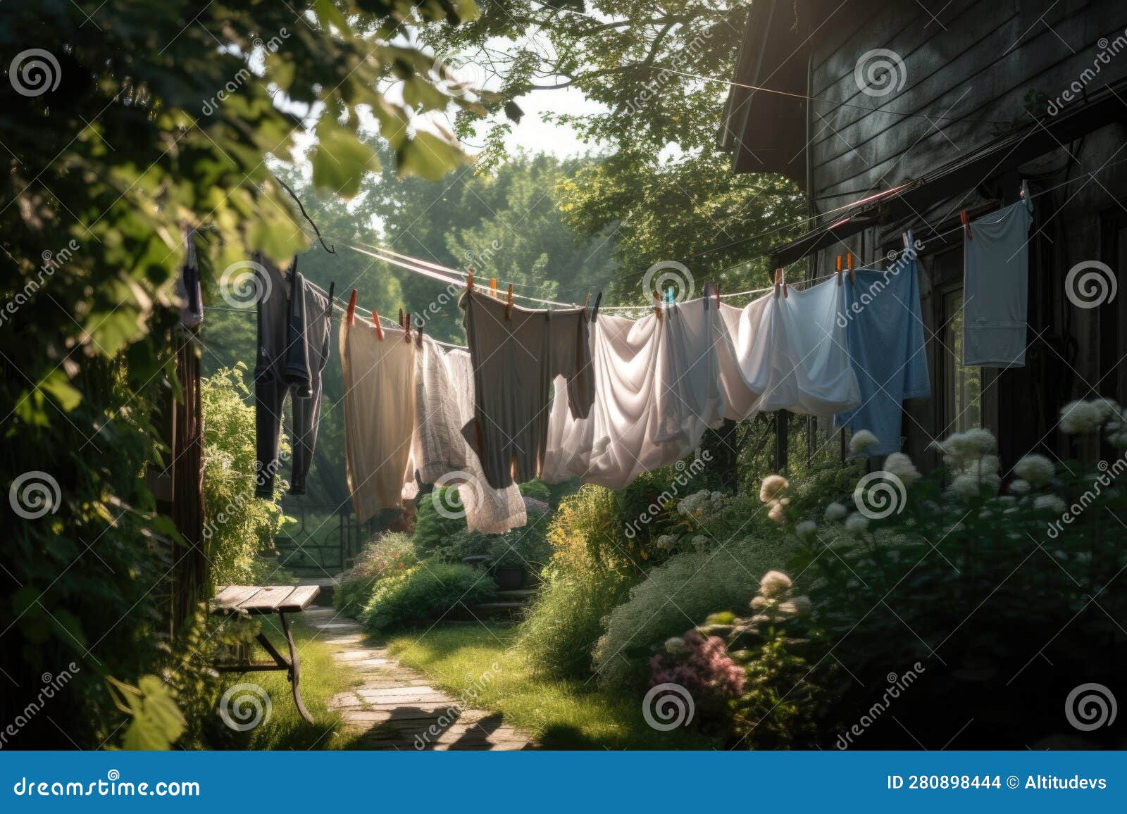 Humid Summer Afternoon, with Clothes Blowing in the Breeze Stock Photo ...