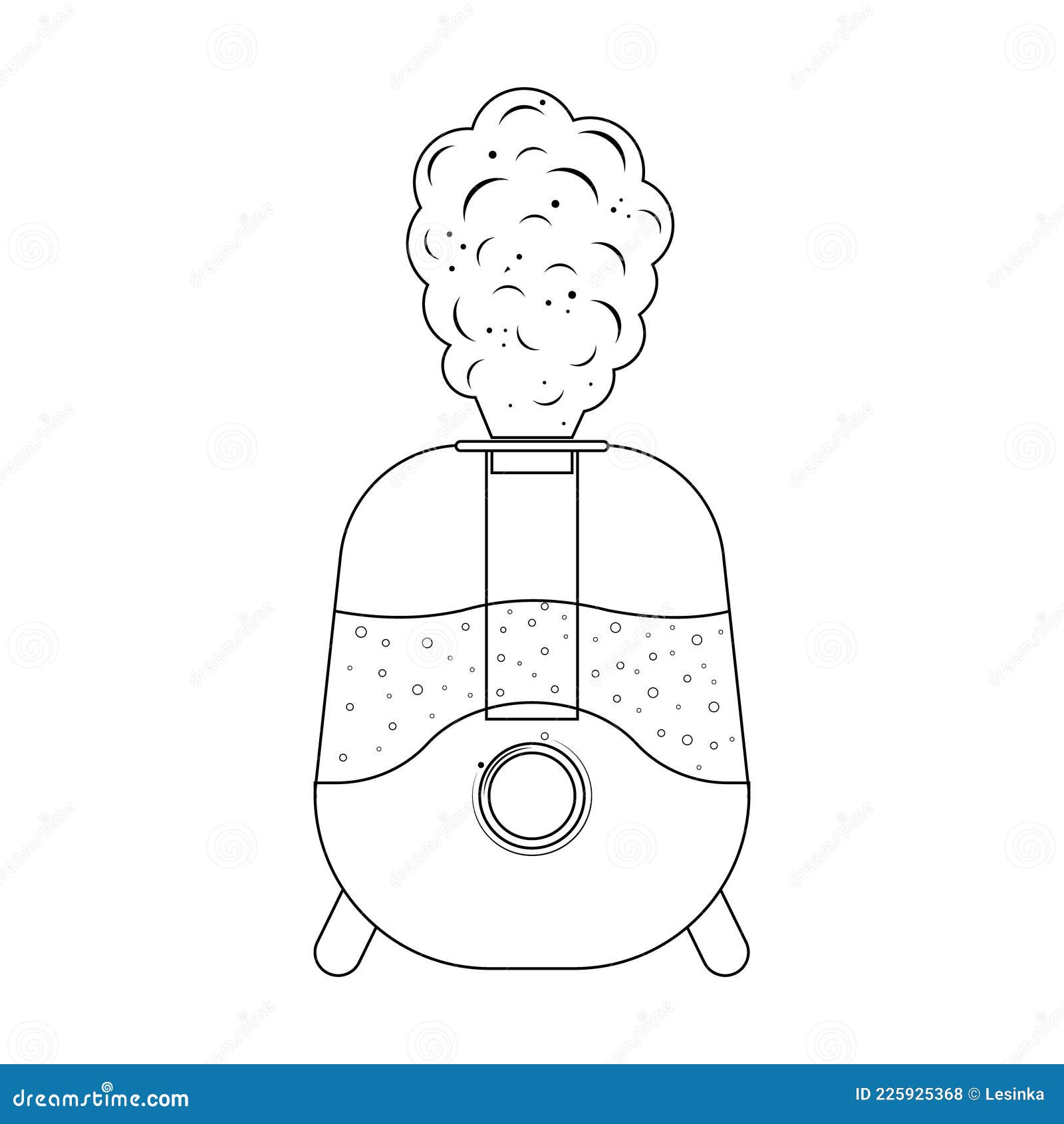 Humidifier, Black Contour Isolated Illustration on a White Background ...