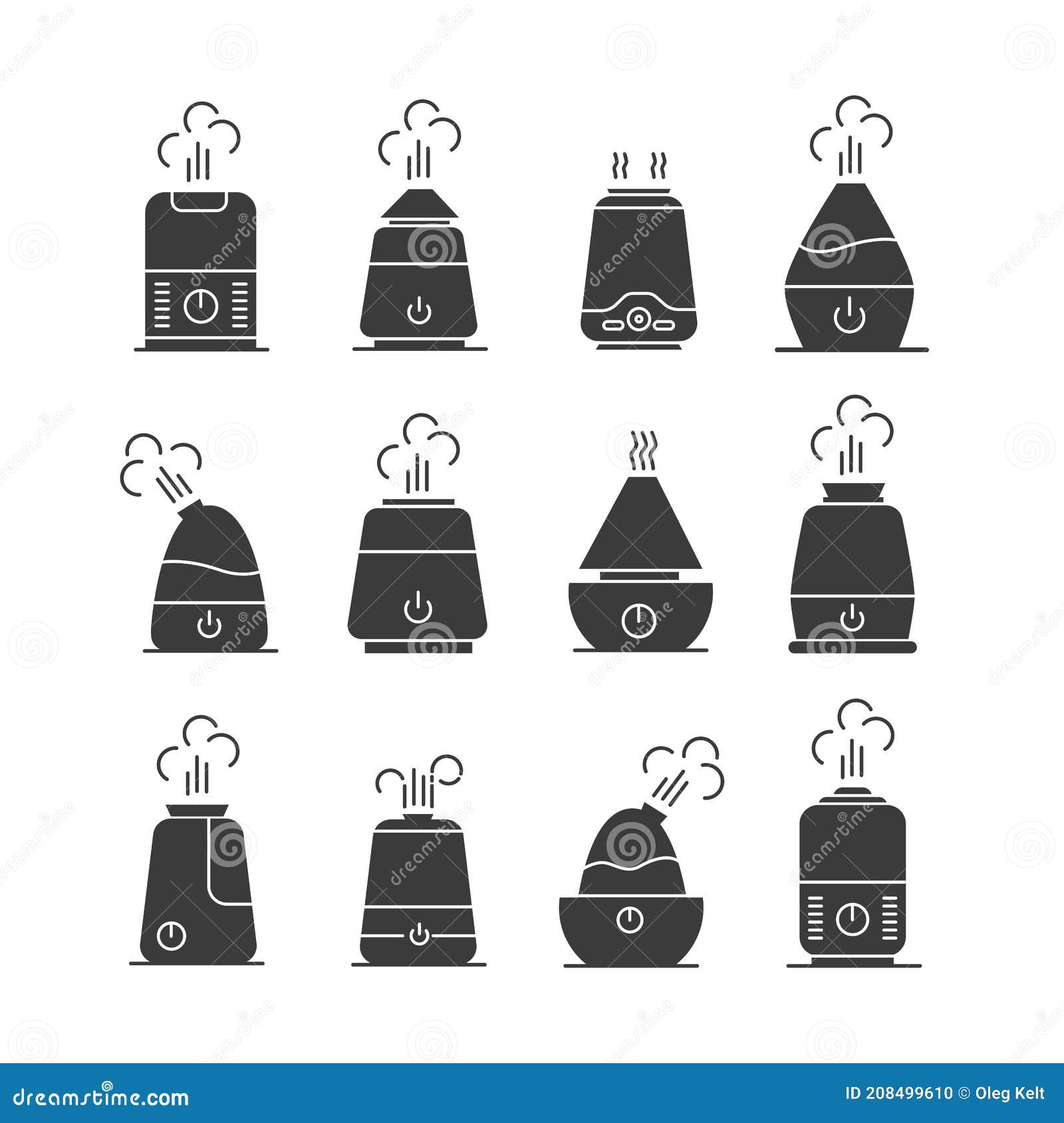 Humidifier Icon Set. Vector Silhouettes of Humidifier Stock Vector ...